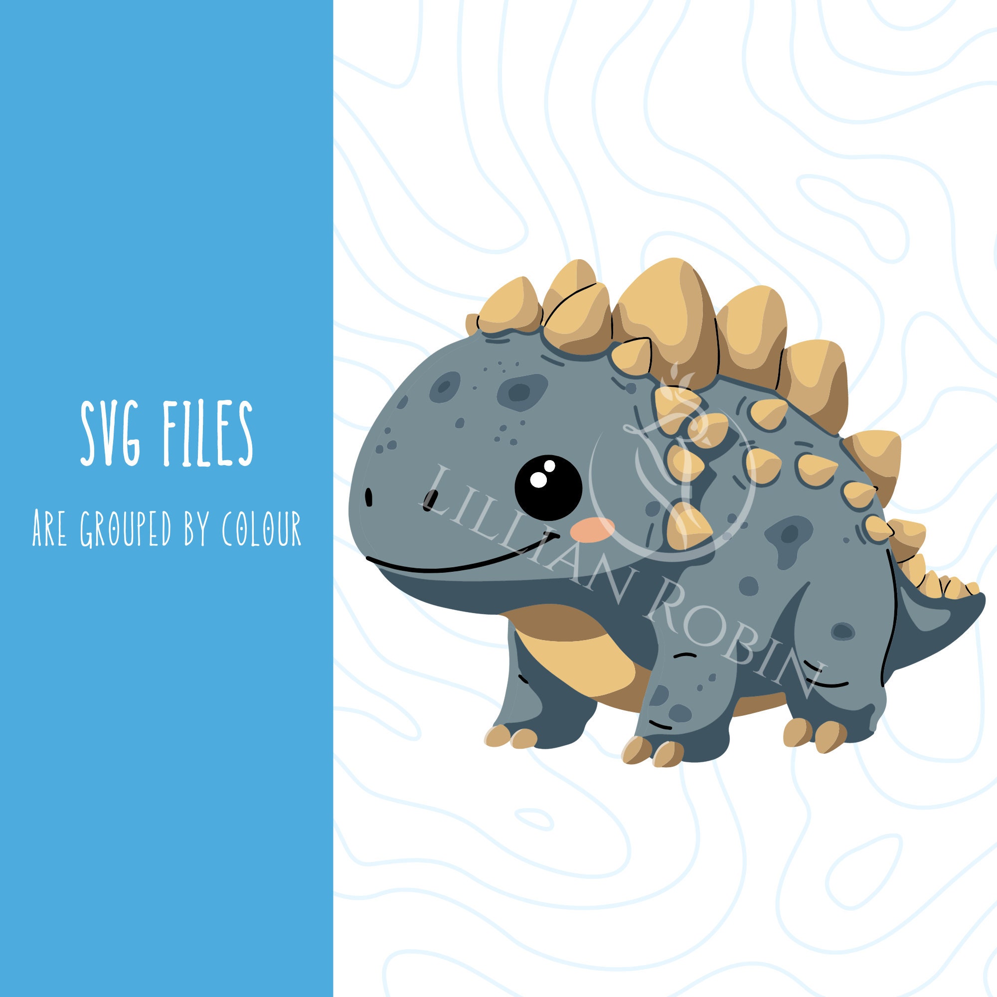 Cute Dinosaur Clip Art Bundle Kids SVG DXF Eps PNG Digital Download ...