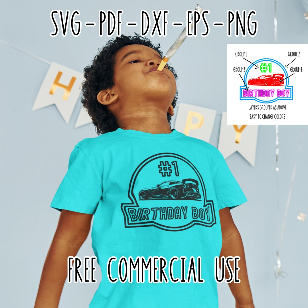 Birthday Boy Race Car SVG DFX & PNG Digital Files for Diy T-shirt Mug ...