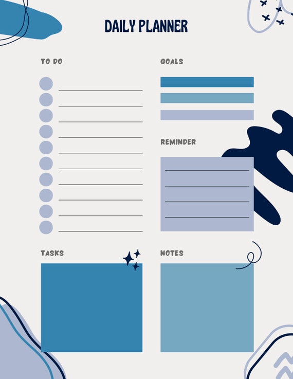 Daily to Do List Printable Instant Download Productivity - Etsy