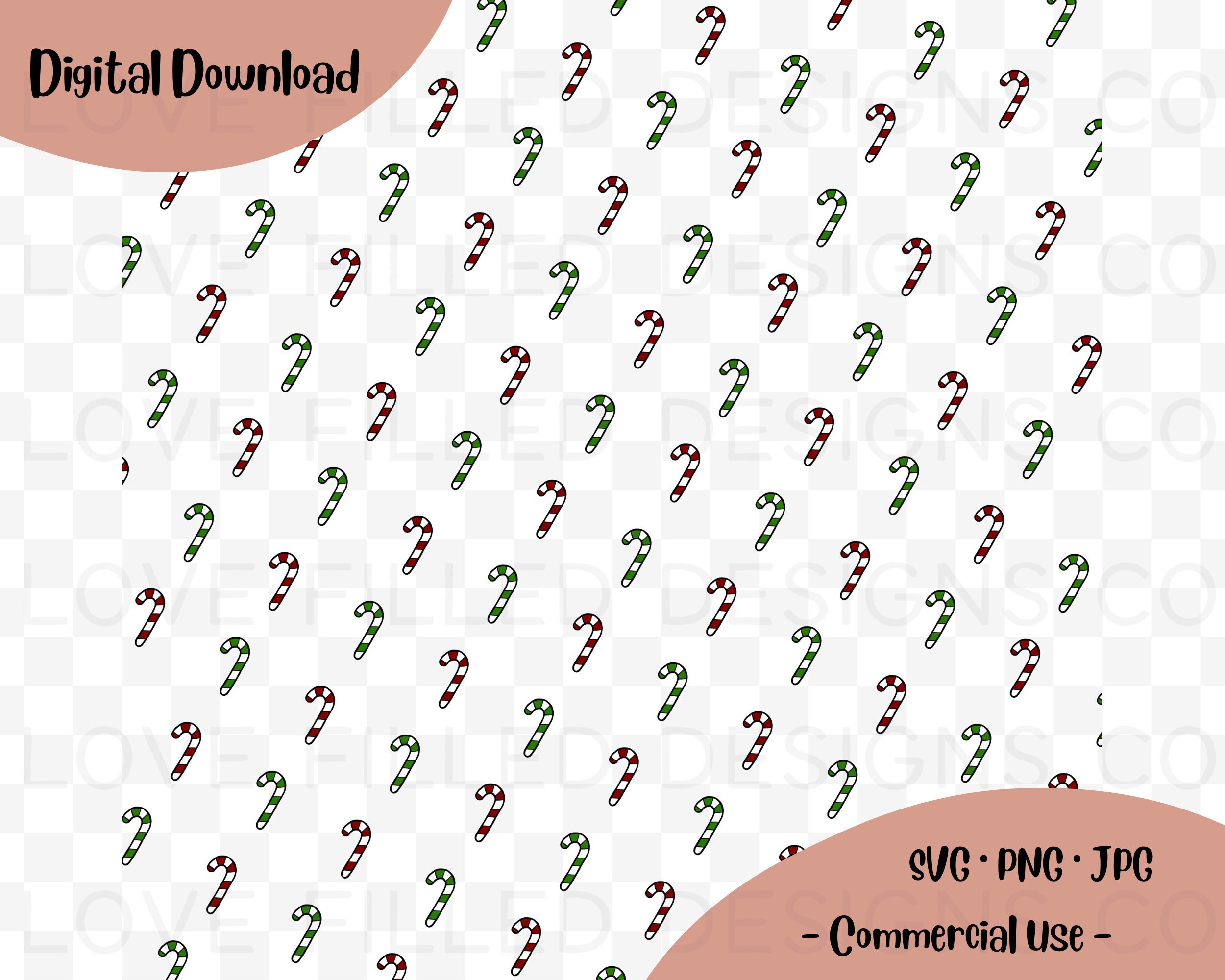 Candy Cane SVG Bundle, Christmas Clipart, Holiday Clipart Digital ...