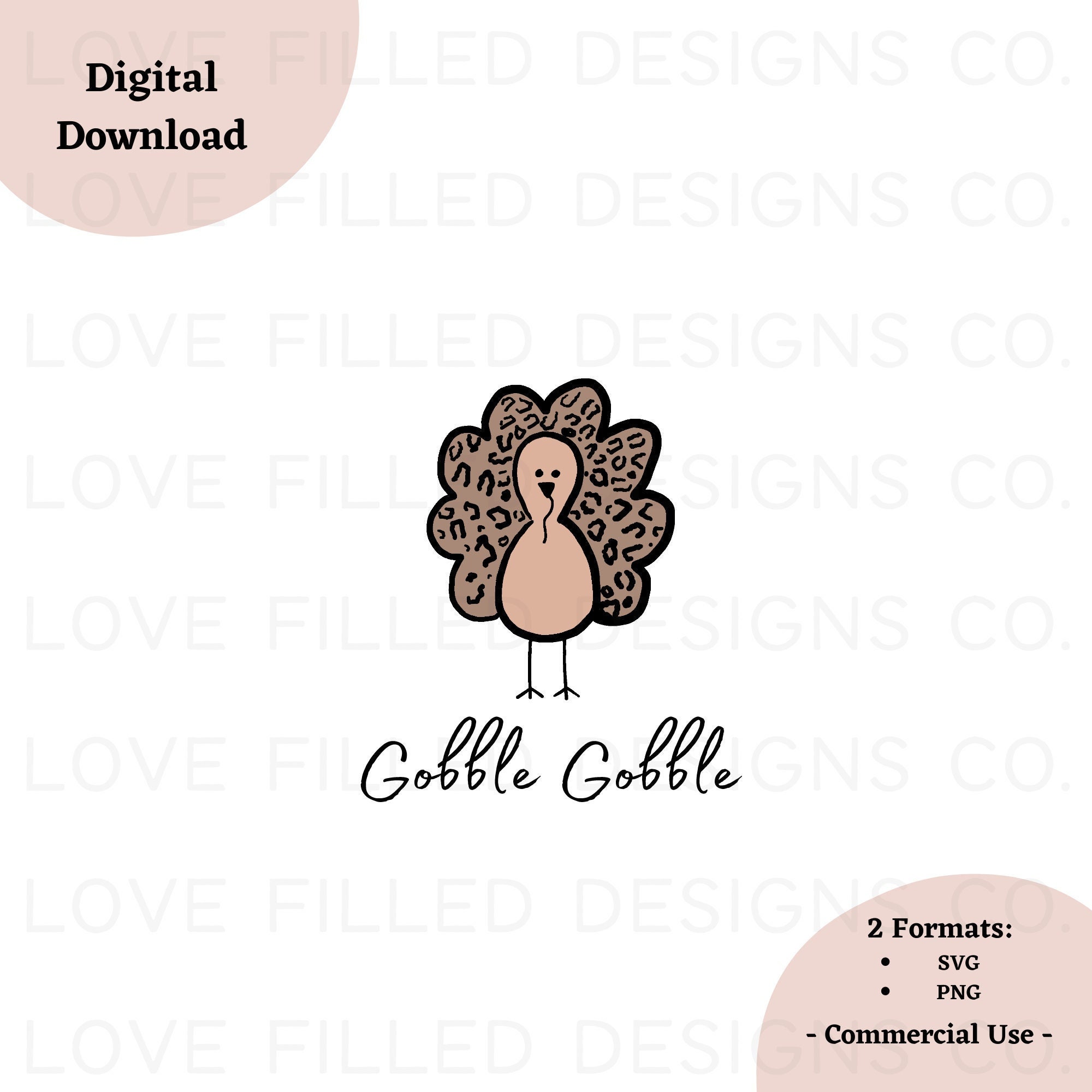 Thanksgiving Turkey SVG, Cheetah Print Thanksgiving PNG, Commercial Use ...