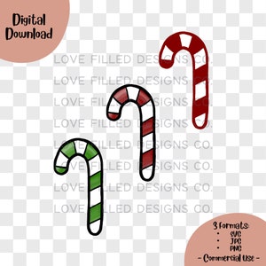 Candy Cane SVG Bundle, Christmas Clipart, Holiday Clipart Digital ...