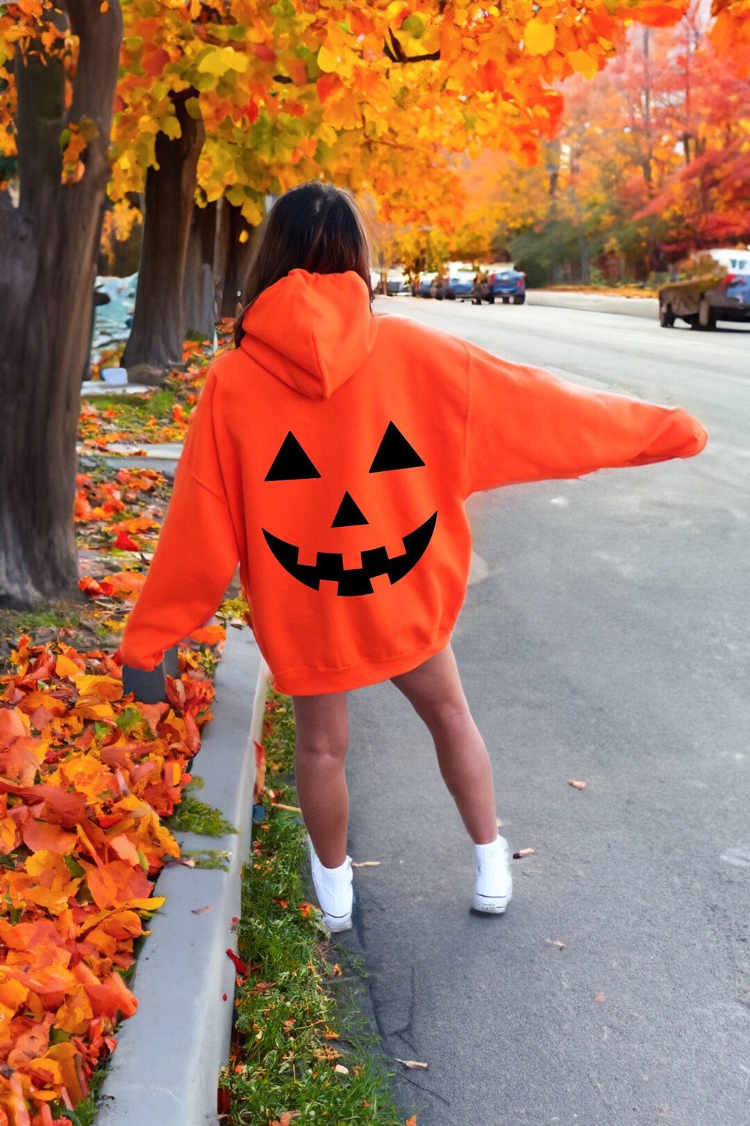Jack-o-lantern Pumpkin Halloween Hooded Sweatshirt Soft Cozy Hoodie ...
