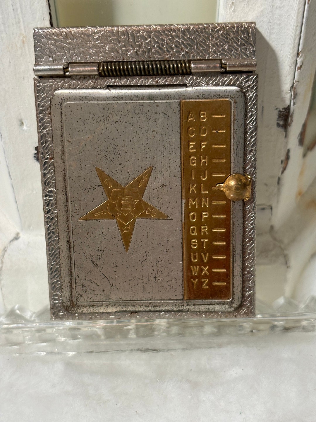 Vintage Order of the Eastern Star Metal Pocket Address Phone Book Mini ...