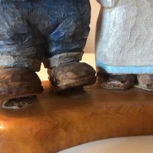 Hand Carved Farmer Couple 5 by Dave Callahan Dated 1993 - Etsy