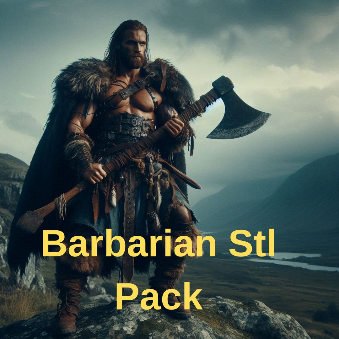 Barbarian Miniature Stl Pack - Etsy