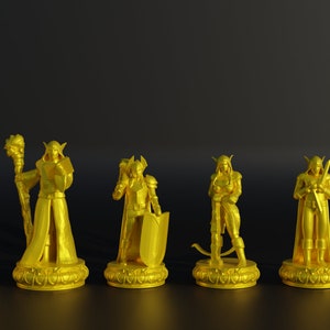 High Elf Chess Pieces 3D Figure Stl Files , Elven Chess Set , Elf 3d ...