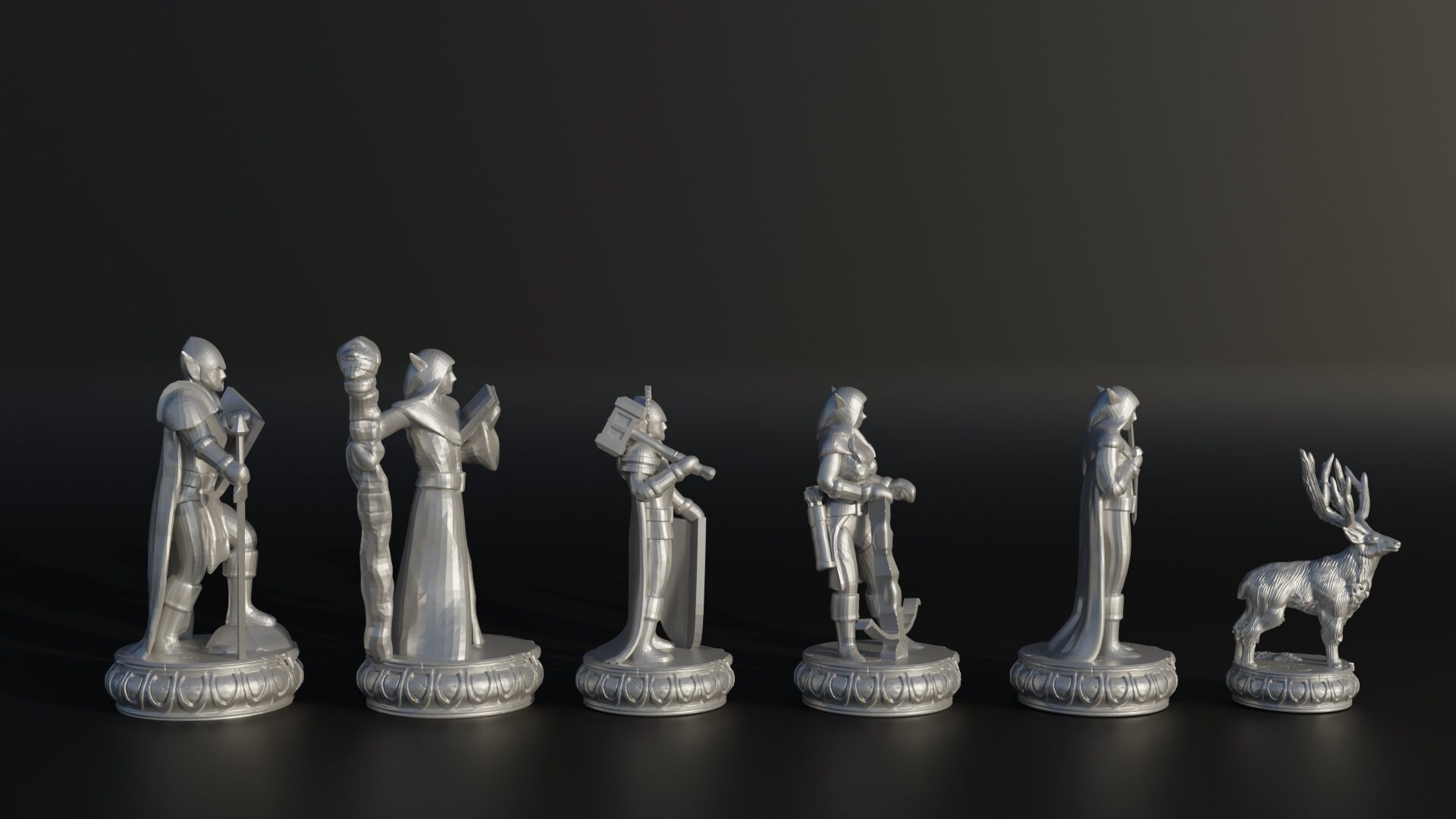 High Elf Chess Pieces 3D Figure Stl Files , Elven Chess Set , Elf 3d ...