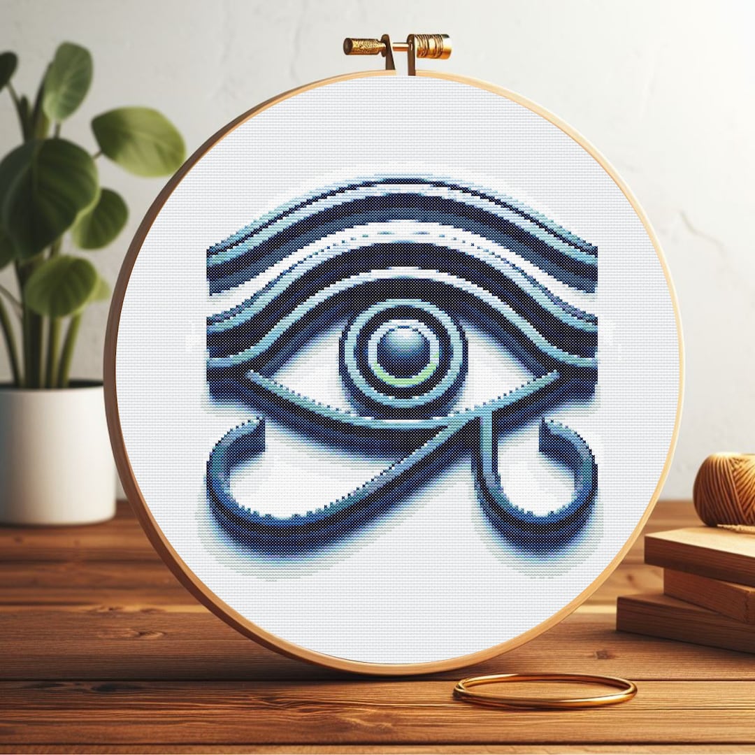 Eye of Horus Cross Stitch Pattern Template, Easy DIY, Esoteric Cross ...