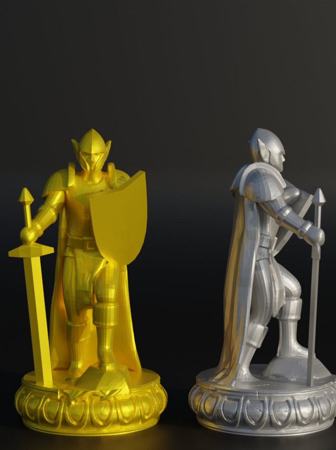 High Elf Chess Pieces 3D Figure Stl Files , Elven Chess Set , Elf 3d ...