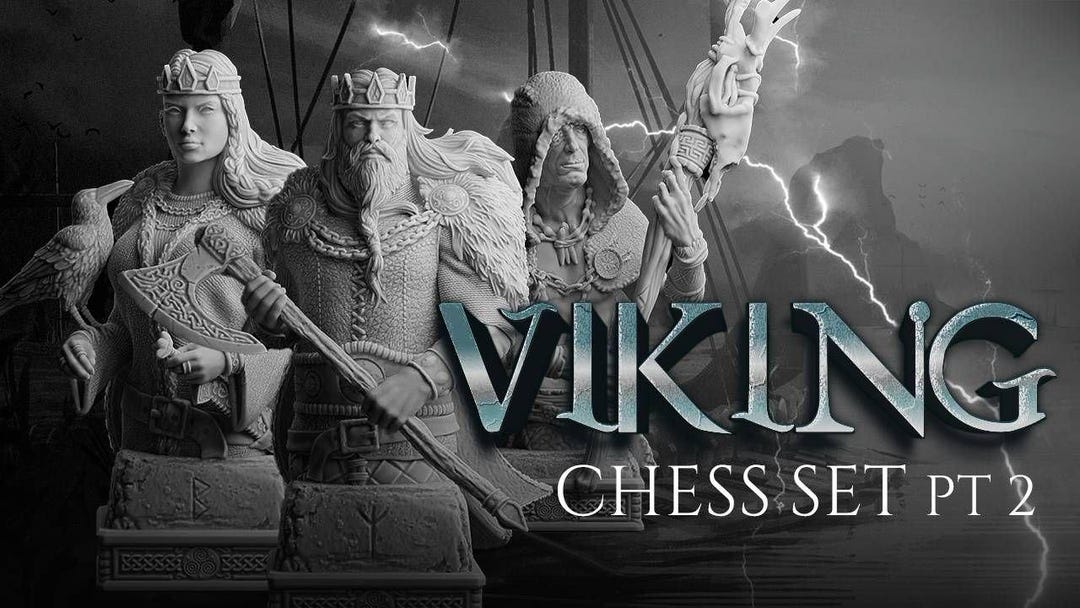 12K Resin Viking Chess Pieces – Highly Detailed, Unpainted - Etsy