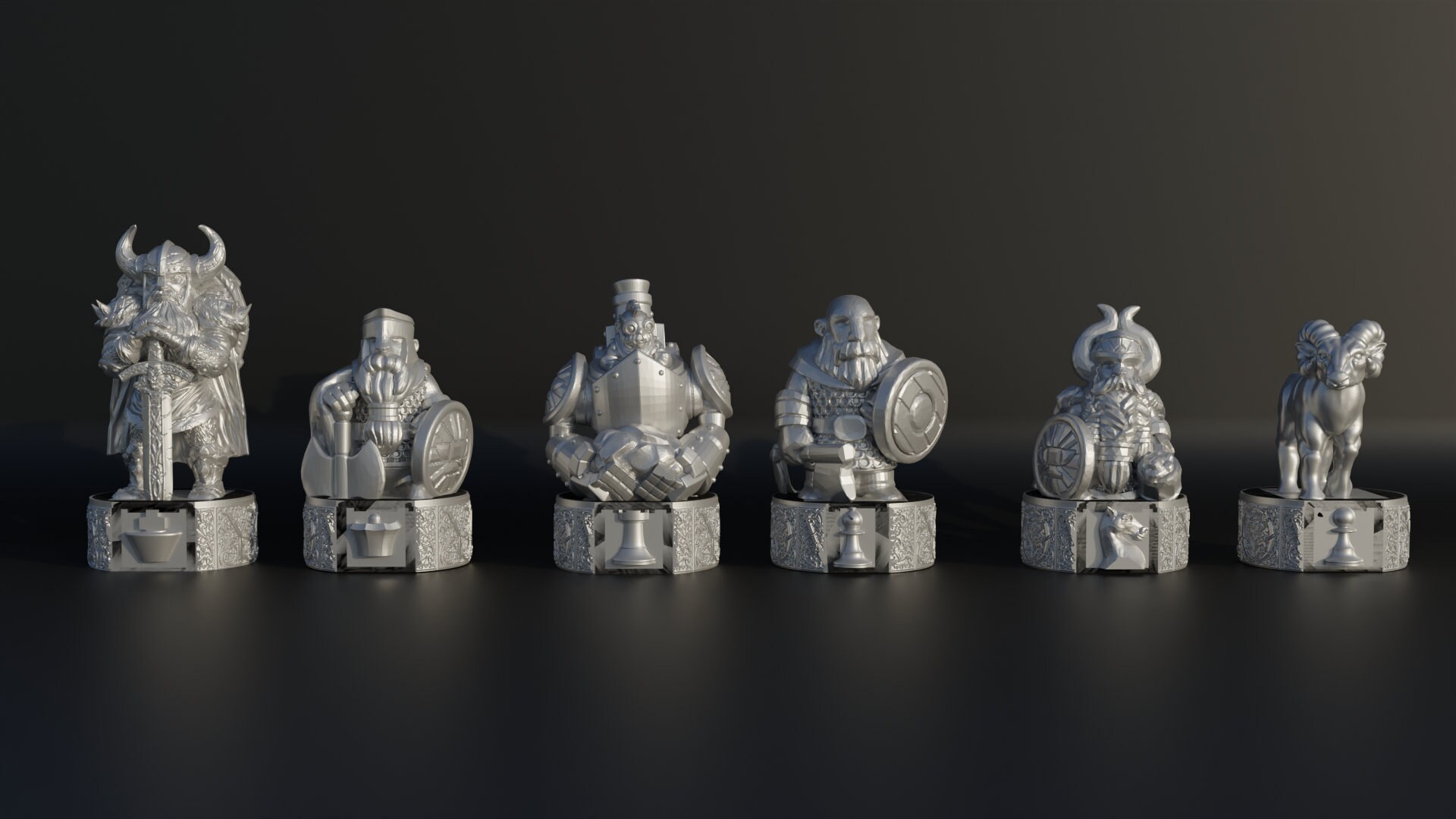 Dwarf Chess Set 3D Print Stl File Dwarf 3d Figure dwarf 3d - Etsy Canada