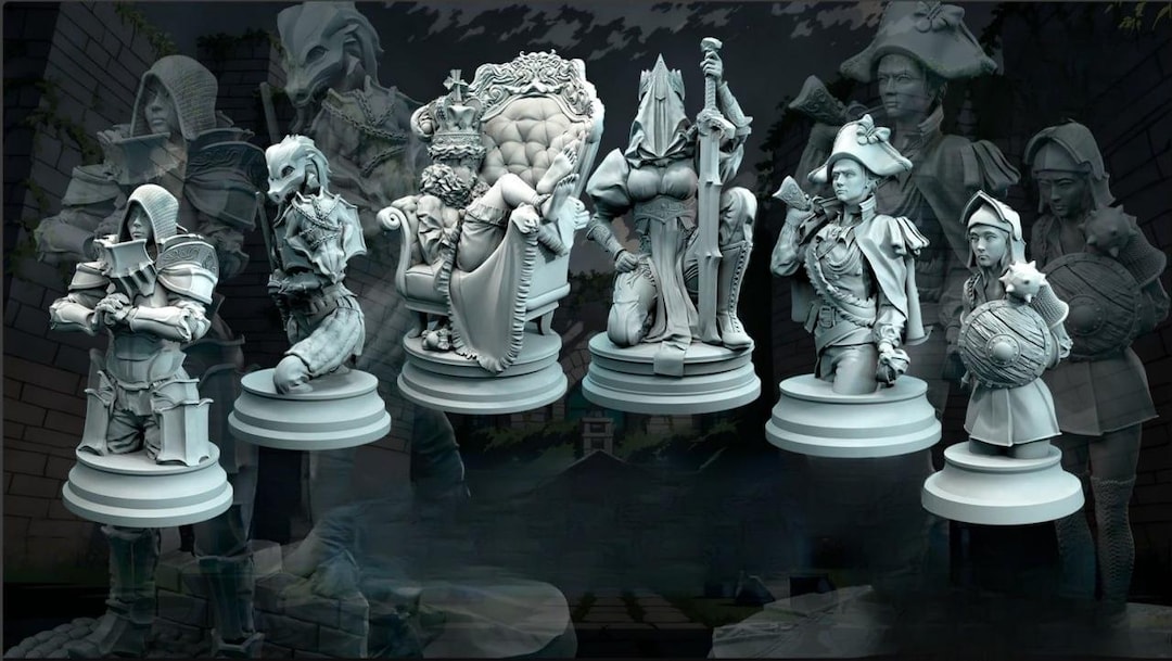 12K Resin Chess Pieces: Unpainted DIY Set - Etsy