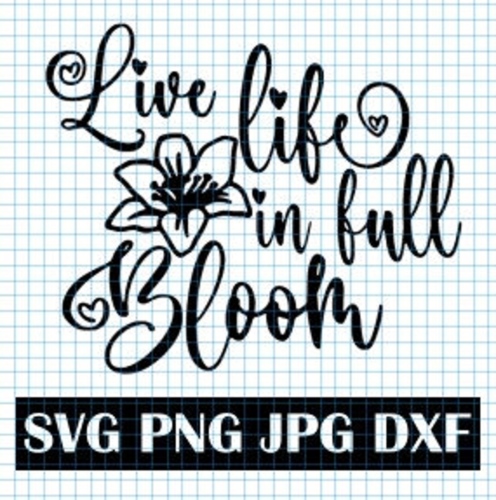 Live Life Full Bloom Svg, Bloom Svg, Live Life Svg, Spring Svg, in Full Bloom, Inspirational Svg ...