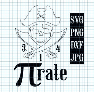 Pirate Svg, Pi Svg, Math Nerd, National Pi Day, 3.14 Svg, Funny Math ...