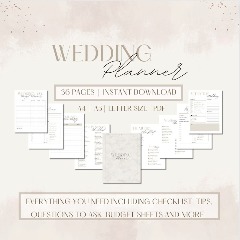 Wedding Planner Printable | Printable Wedding Planner Pages | Wedding ...