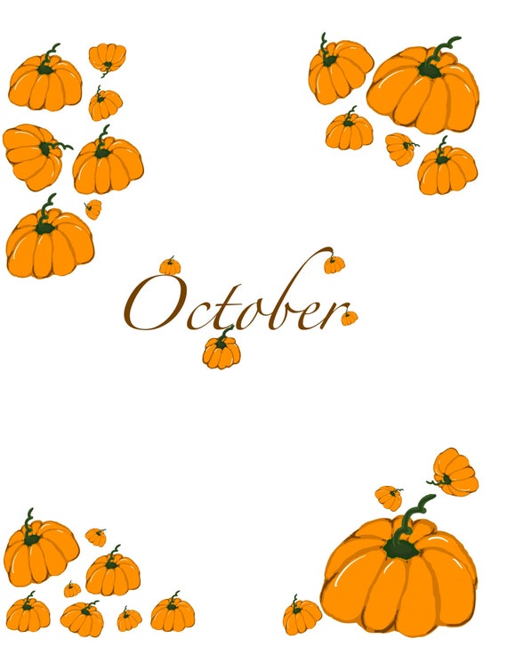 October cover Planner Monthly Journal - Etsy