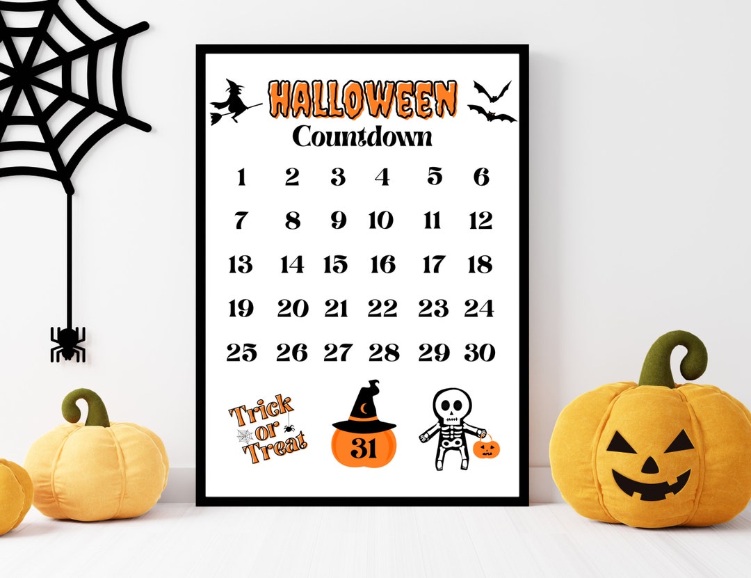 Halloween Countdown Calendar | Halloween Countdown Printable | Fall ...