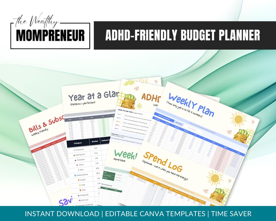 Adhd Weekly Budget Planner – Printable Planner for Better Expense ...