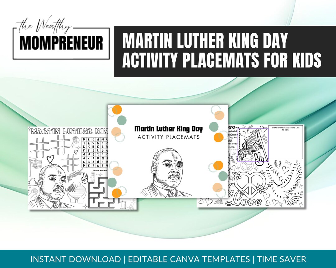 Printable MLK Day Craft and History Worksheet for Kids - Etsy