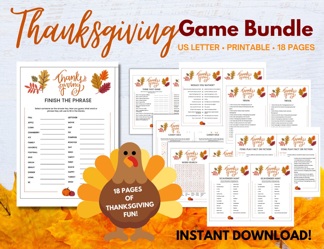 Thanksgiving Day 2022 | Thanksgiving Printable Games | Thanksgiving ...