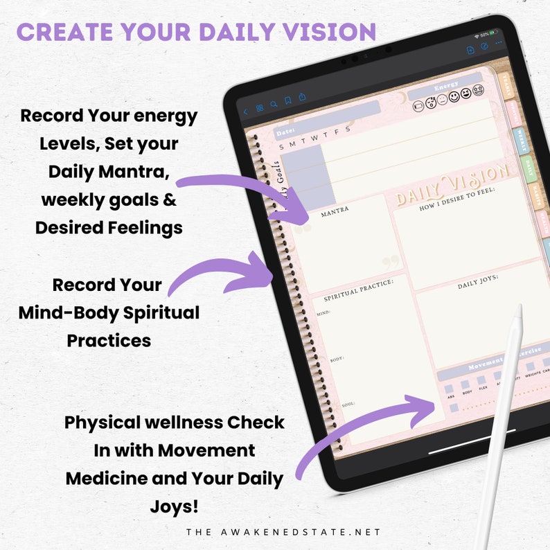 Spiritual Awakened Life, Digital Planner, Wellness Planner, Law of ...