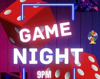 Game Night Flyer / Invitation / Social Media Post Template. - Etsy