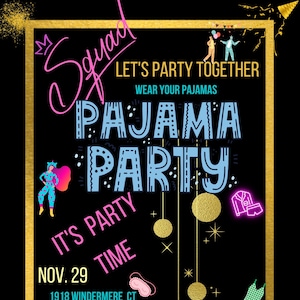 Pajama Party Invitation/ Flyer/ Social Media Post. 100% Customizable ...