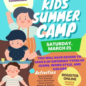Customizable Kids Summer Camp Flyer/ Invitation/ Social Media Post ...