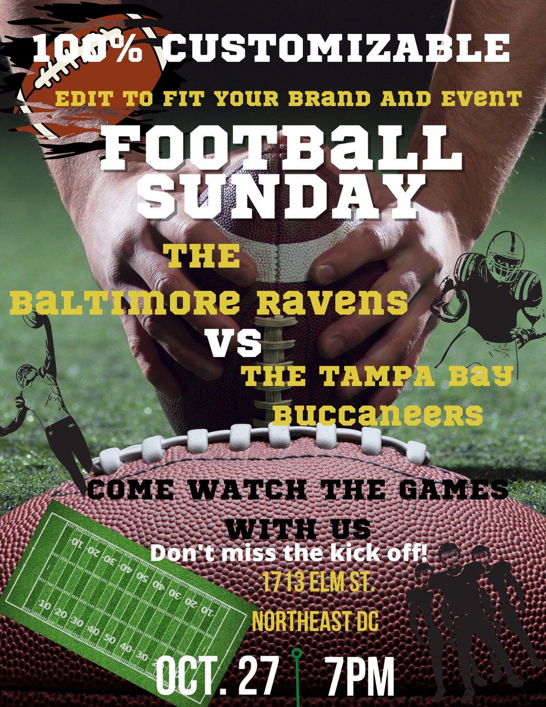 Game Day Watch Party Flyer/ Invitation/ Social Media Post. - Etsy
