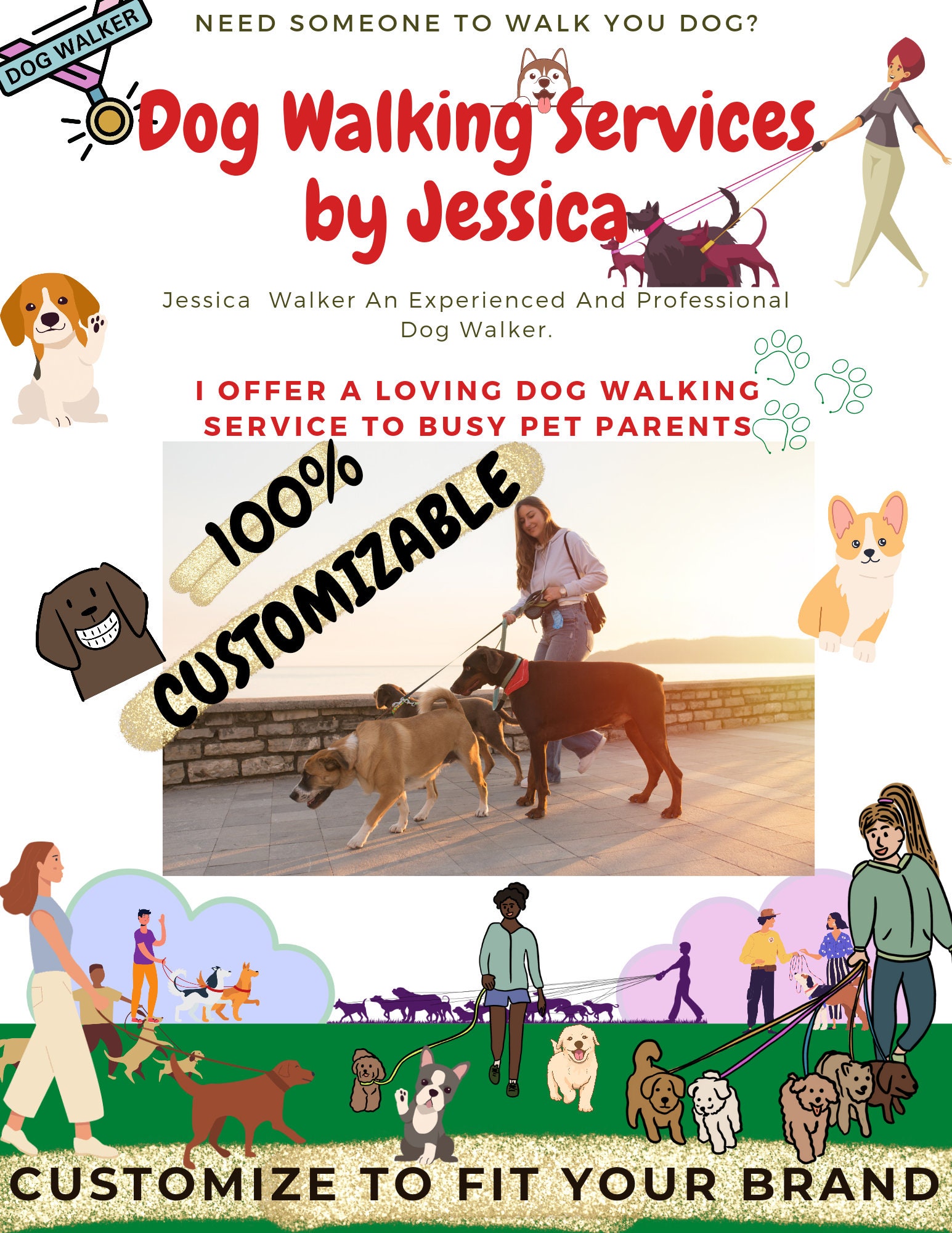 Dog Walking Flyers For Kids