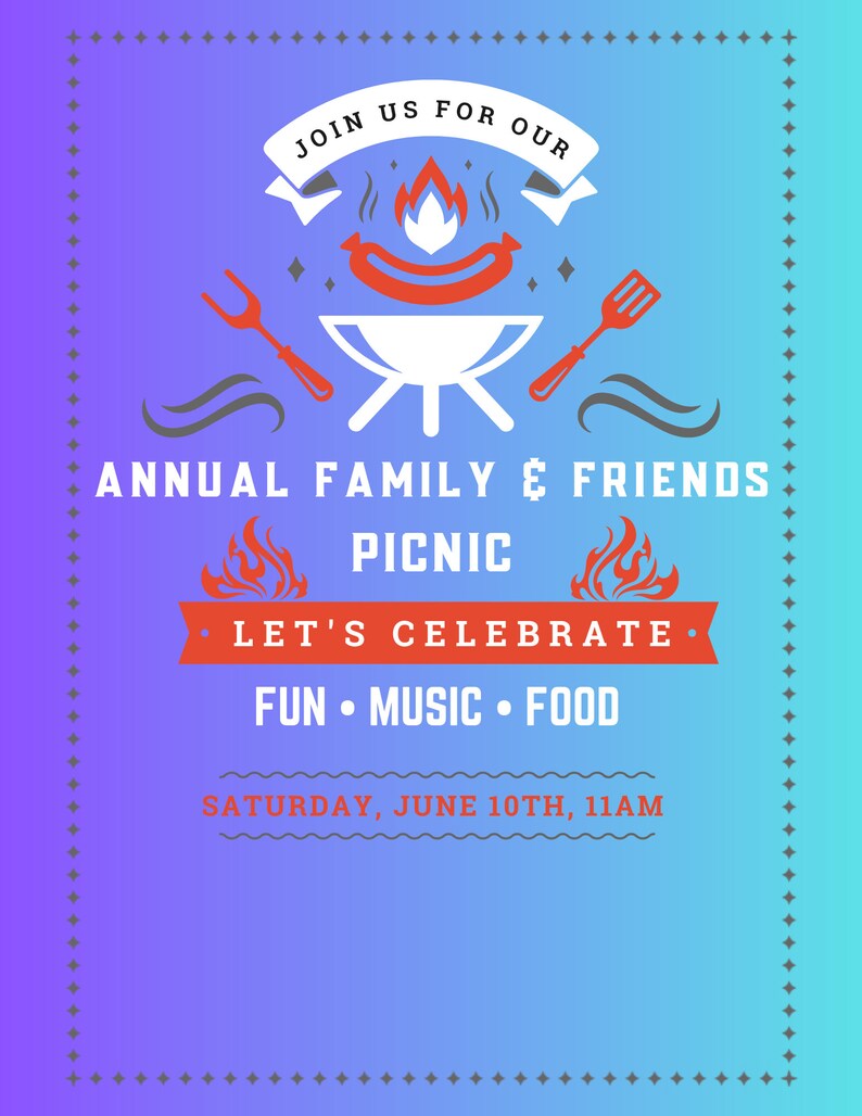 Barbecue Cookout Flyer/ Invitation/ Social Media Post. Instant Download ...