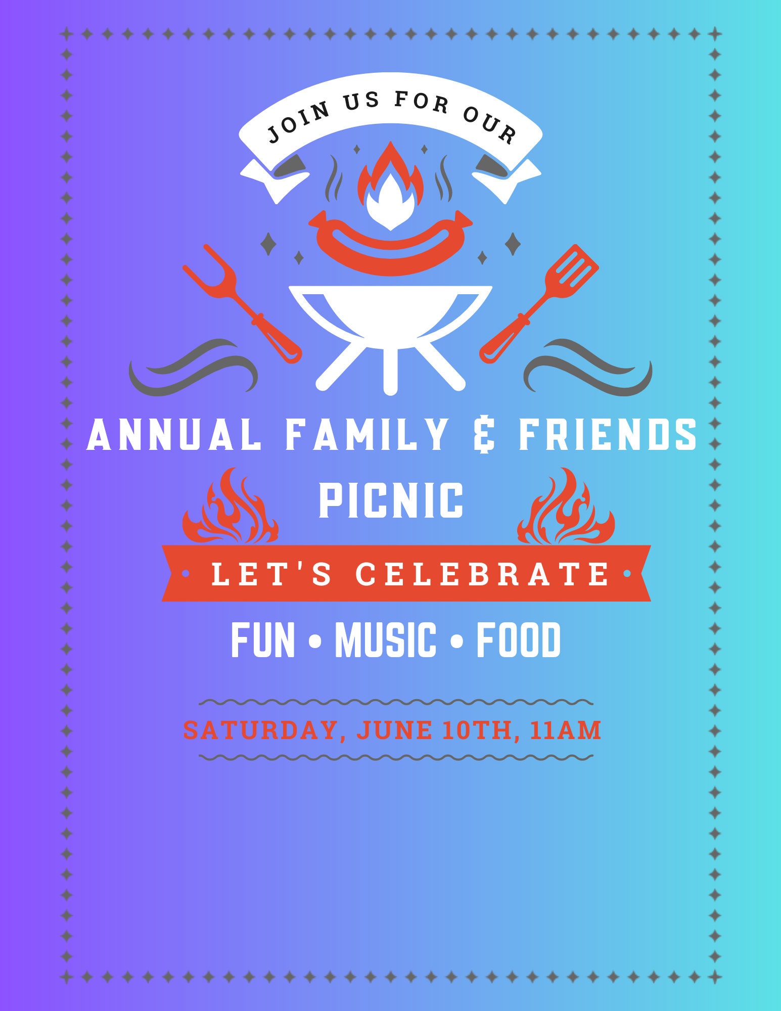 Barbecue Cookout Flyer/ Invitation/ Social Media Post. Instant Download ...