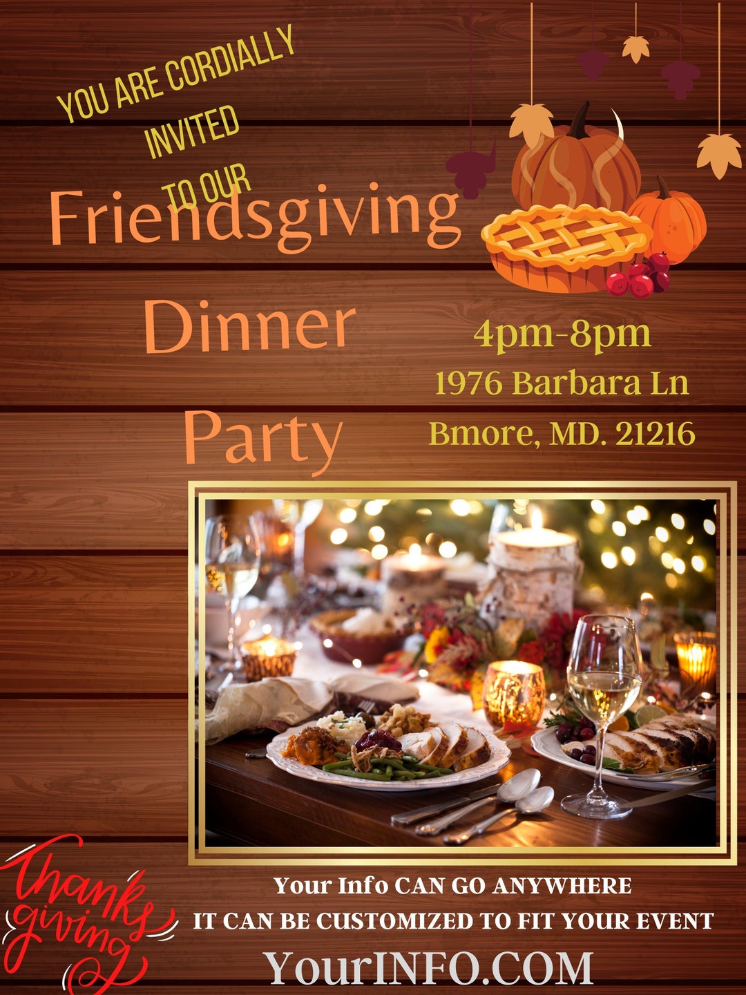 Friendsgiving Dinner Flyer/ Invitation/ Social Media Post. Can Be ...