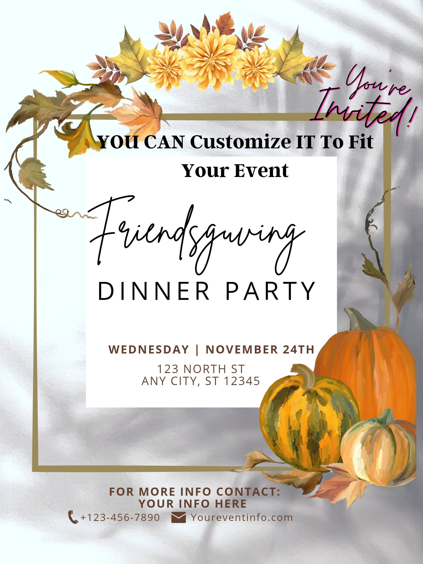 Friendsgiving Dinner Flyer/ Invitation/ Social Media Post. Can Be ...