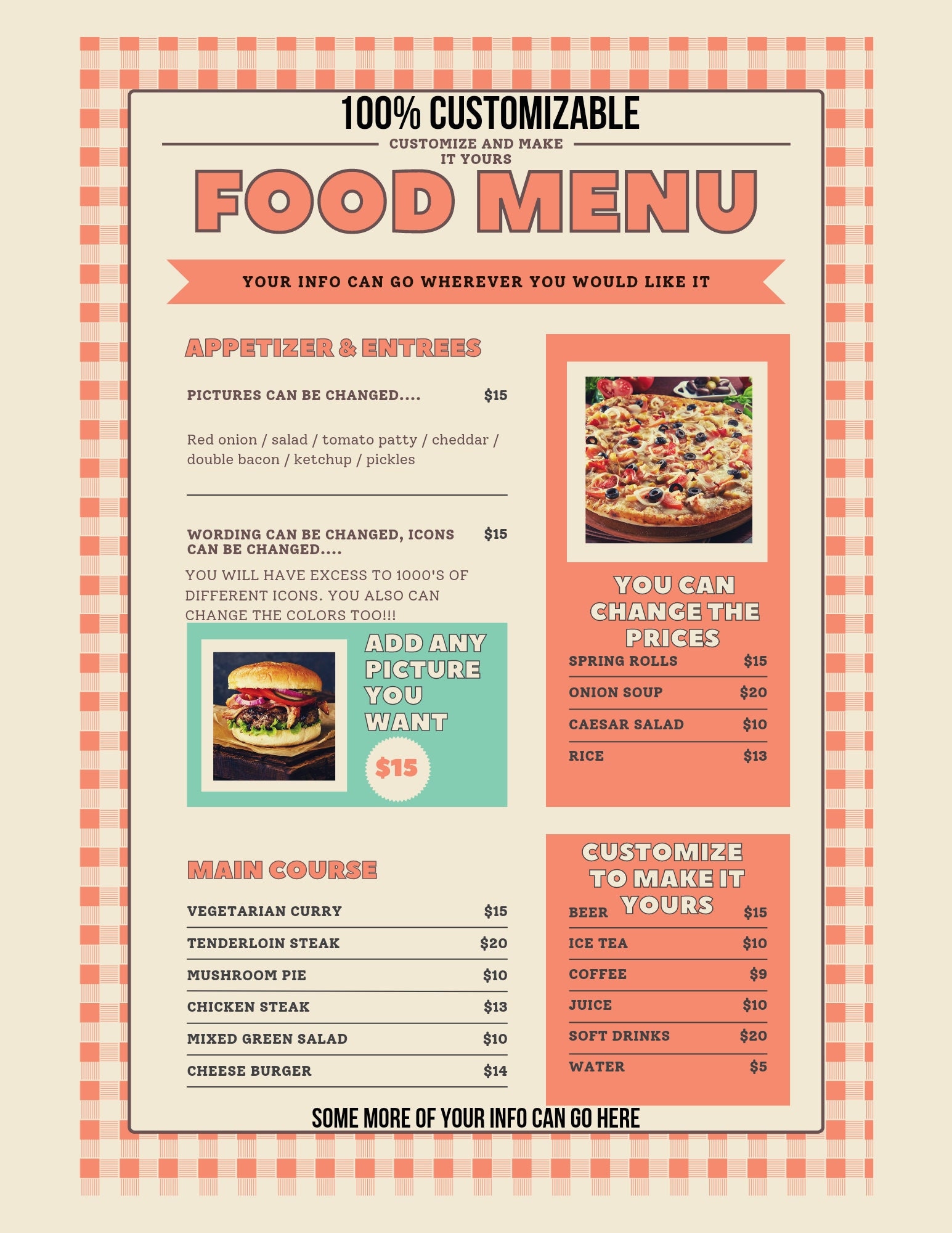 Food Menu Flyer / Invitation / Social Media Post Template. Wording ...