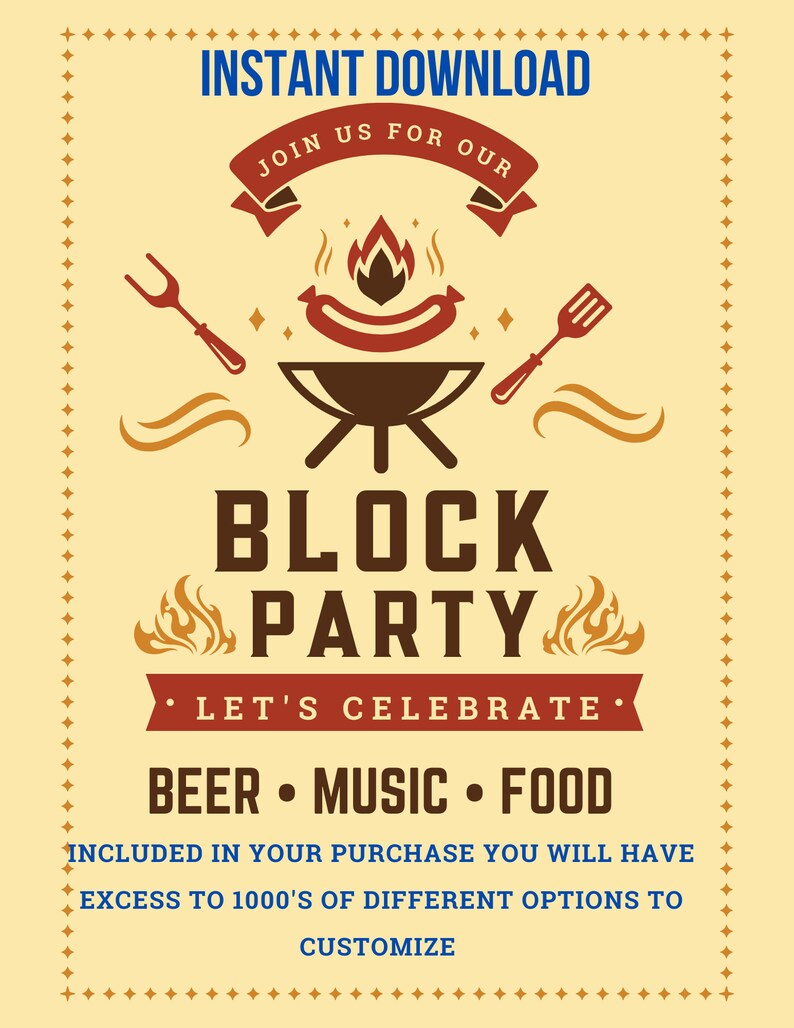 Barbecue Cookout Flyer/ Invitation/ Social Media Post. Instant Download ...