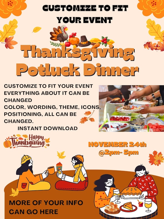 Thanksgiving Potluck Invitation Wording