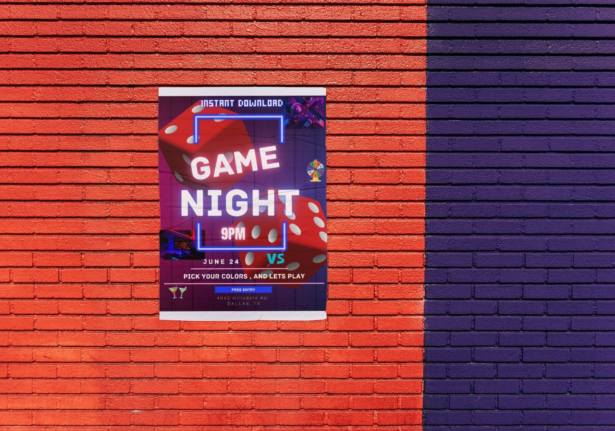 Customizable Game Night Flyer/ Invitation/ Social Media Post. Instant ...