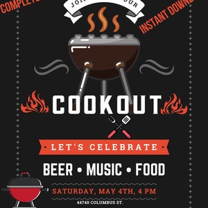Barbecue Cookout Flyer/ Invitation/ Social Media Post. Instant Download ...
