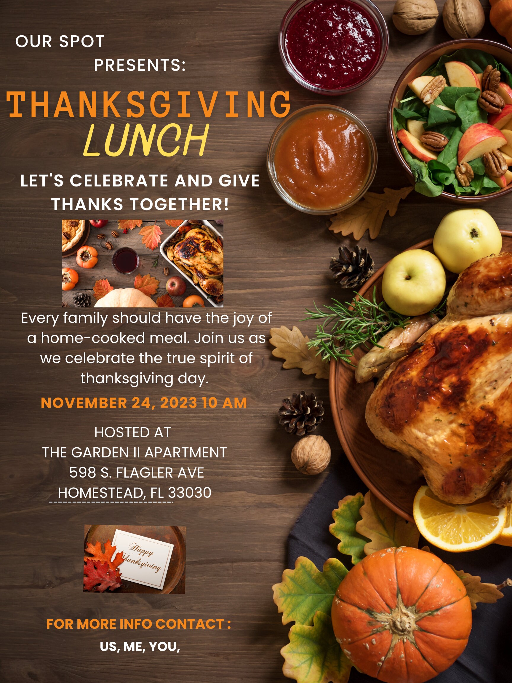 Thanksgiving Dinner Flyer/ Invitation/ Social Media Post. Can Be Edit ...