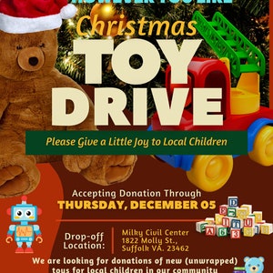 Toy Donation Drive Flyer/ Invitation/ Social Media Post 100% ...