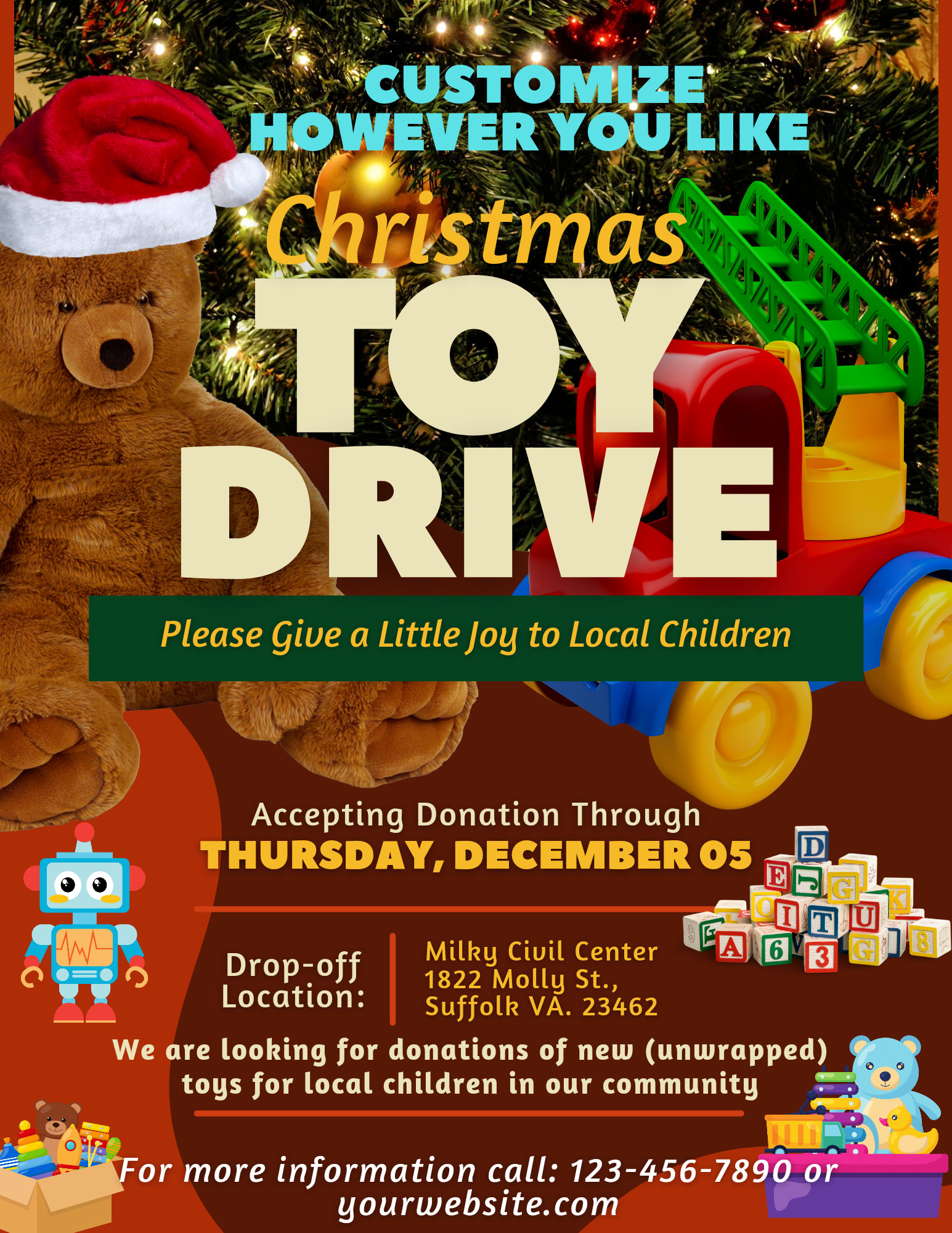 Toy Donation Drive Flyer/ Invitation/ Social Media Post 100% ...