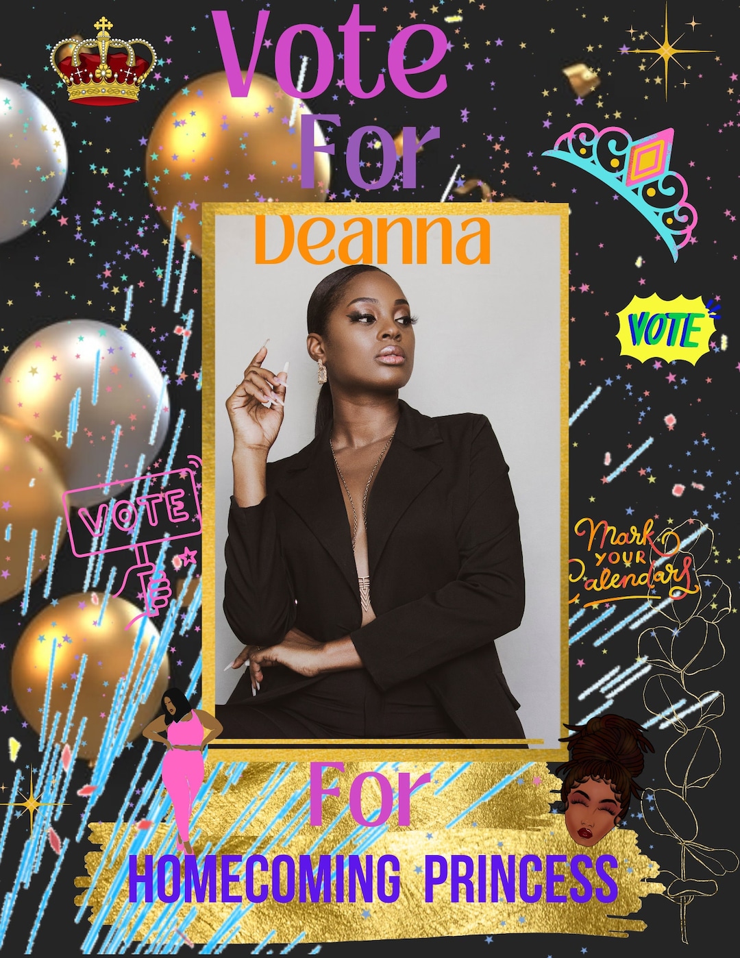 Vote for Homecoming Queen Templates: 1 Flyer Social Media Post Template ...