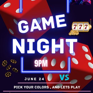 Customizable Game Night Flyer/ Invitation/ Social Media Post. Instant ...