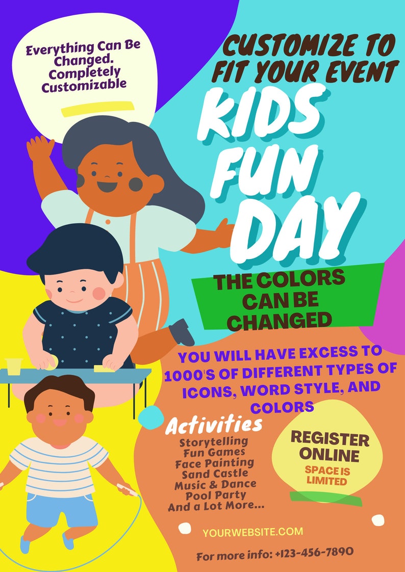 Customizable Kids Summer Camp Flyer/ Invitation/ Social Media Post ...