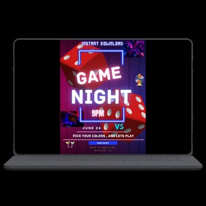 Customizable Game Night Flyer/ Invitation/ Social Media Post. Instant ...