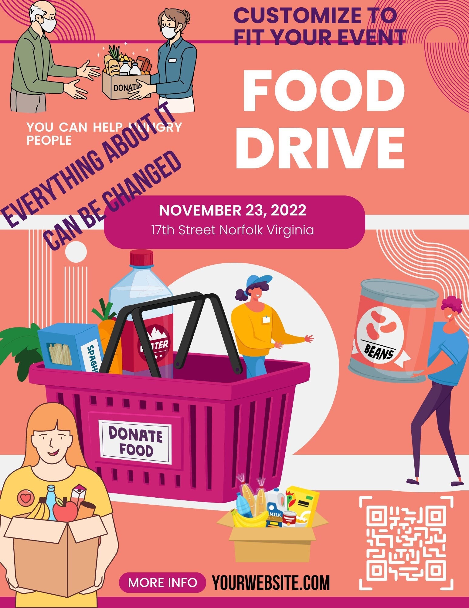 Food Donation / Drive Flyer/ Invitation/ Social Media Post. Can Be ...