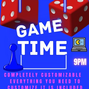 Customizable Game Night Flyer/ Invitation/ Social Media Post. Instant ...
