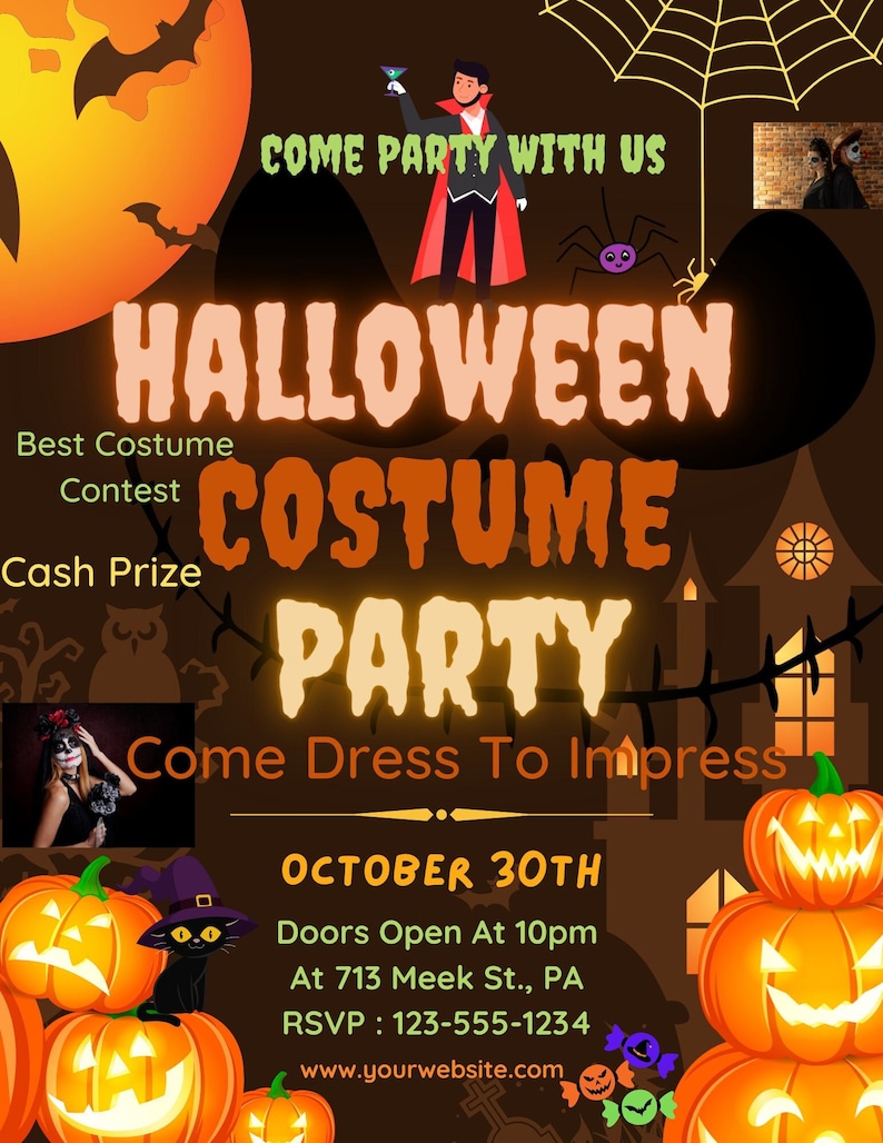 Halloween Costume Party Social Media Post / Advertising Flyer ...